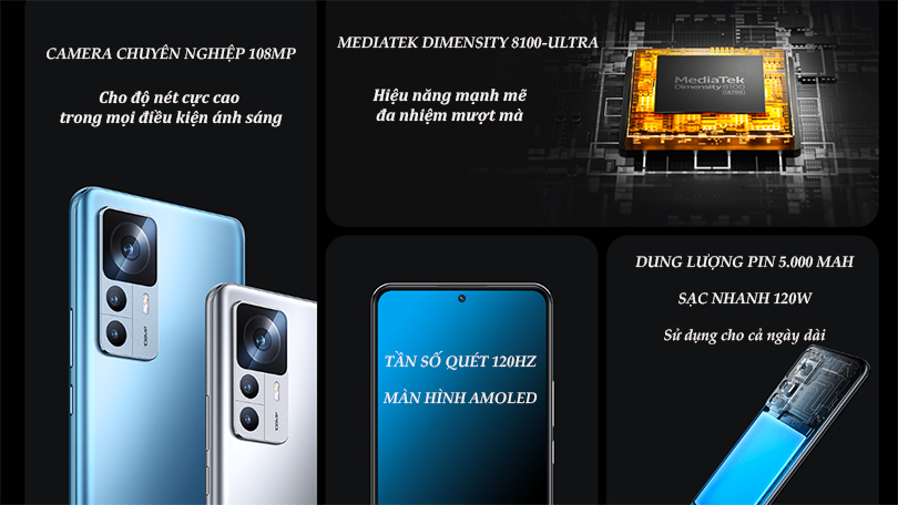 Điện thoại Xiaomi 12T | Ưu đãi khủng, trả góp 0%