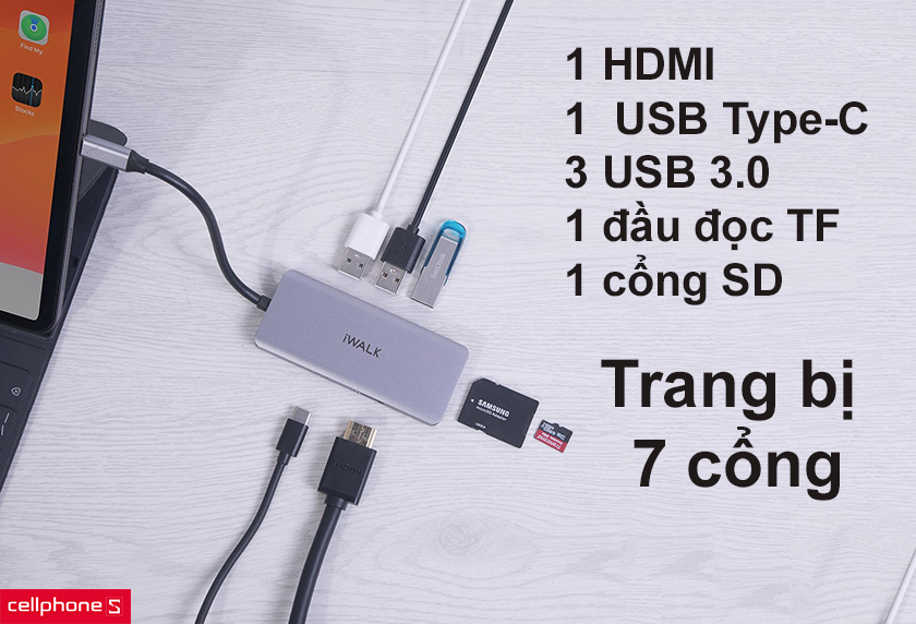 Hub Macbook iWalk HDMI 7 in 1 - ADH003 chính hãng | Giá rẻ,giao hàng ...