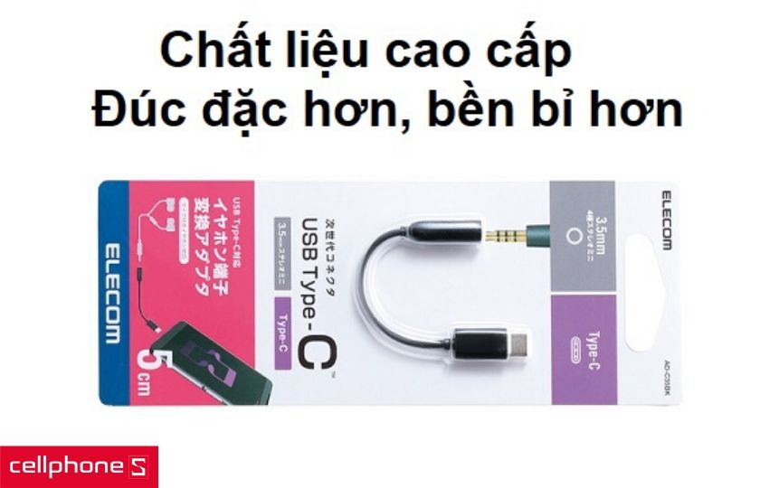 Cáp chuyển ELECOM type C to 3.5MM AD-C35 chính hãng, giá rẻ