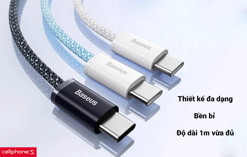 Cáp Type-C to Type-C Baseus Dynamic 1M 100W siêu nhanh | Giá rẻ