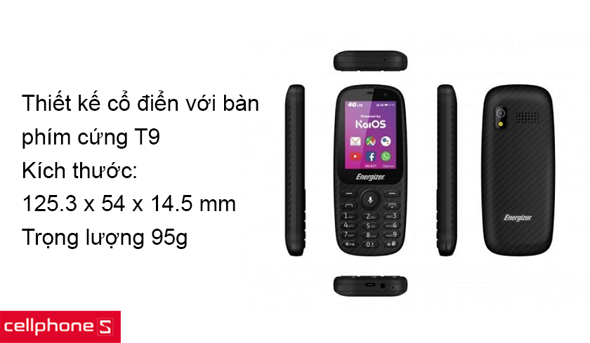 Điện thoại Energizer Energy E241S | Giá rẻ, có wifi, 4G LTE