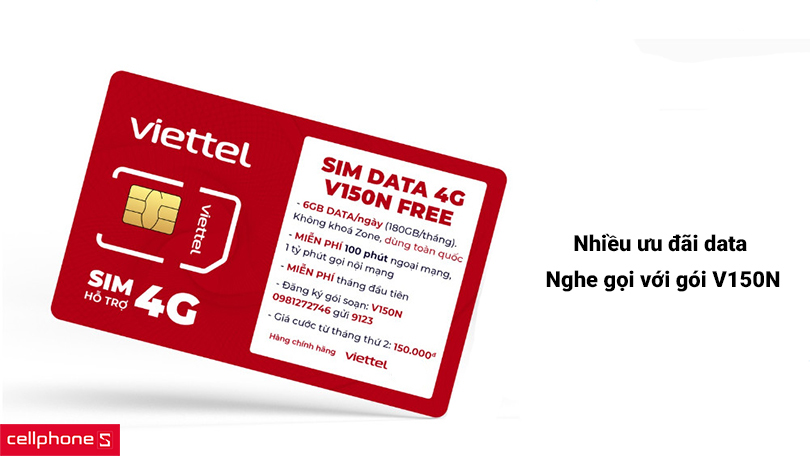 Sim V150N Viettel 6GB/Ngày đầu số 03,08 | Giá rẻ, tiết kiệm