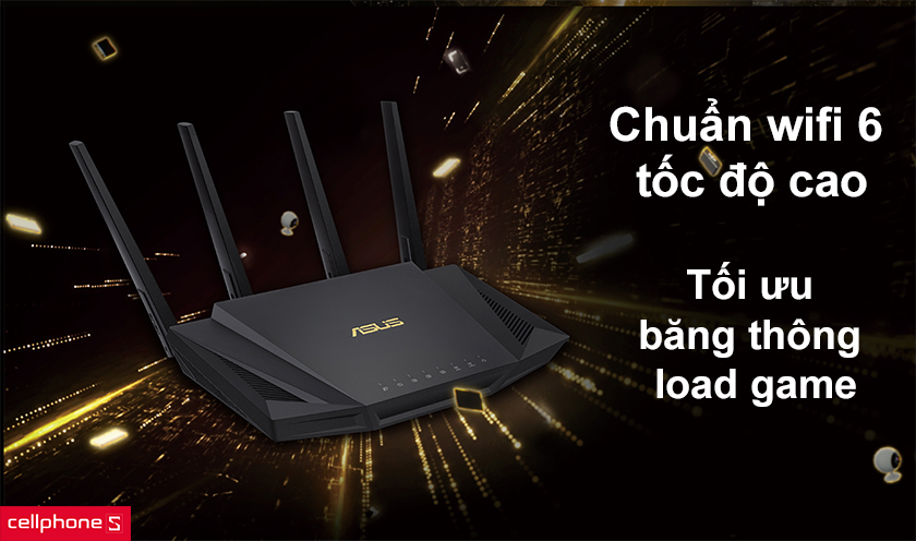 Router wifi Asus RT AX58U gaming băng tần kép | Giá rẻ
