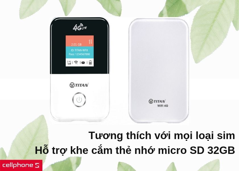 Bộ phát Wifi TITAN 4G - WF8 chính hãng, giá rẻ, giảm giá tới 23%