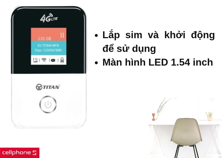 Bộ phát Wifi TITAN 4G - WF8 chính hãng, giá rẻ, giảm giá tới 23%
