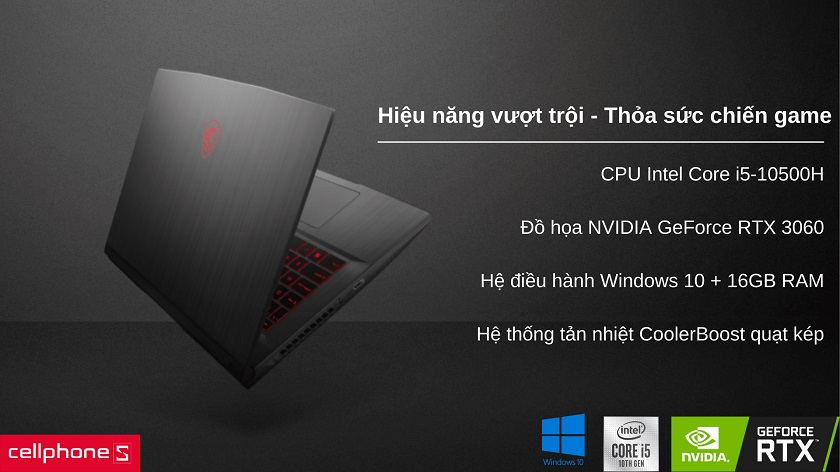 Laptop MSI Gaming GF65 THIN 10UE-286VN | Giá rẻ, trả góp 0%